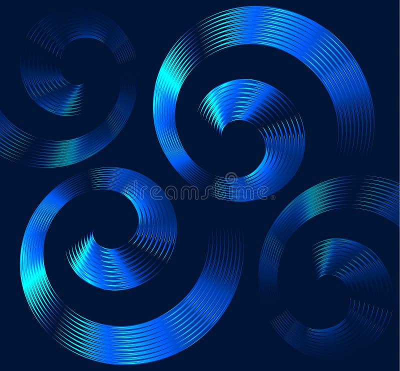 Blue Spiral Elements with Space for Text Stock Vector - Illustration of ...