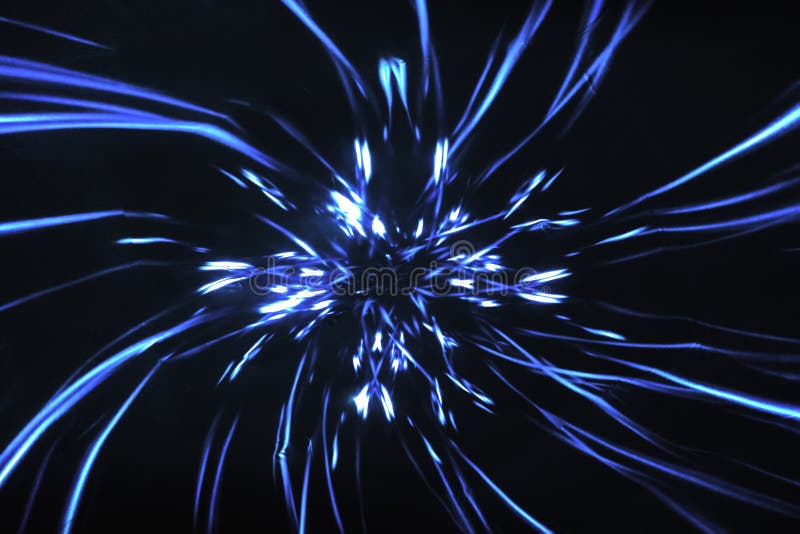 Blue Spiral Flare with Flying White Trails Stock Photo - Image of beam ...