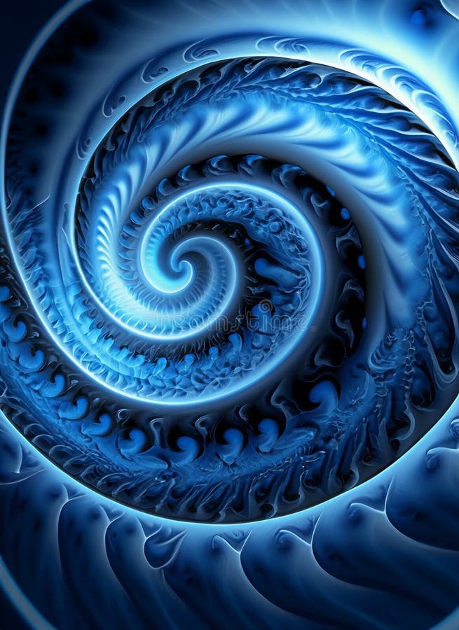 Blue Spiral Illustrated Background Stock Illustration - Illustration of ...