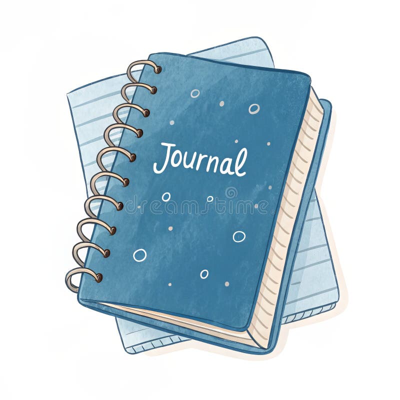 Blue Spiral Journal Notebook, Isolated on White Background, Notepad ...