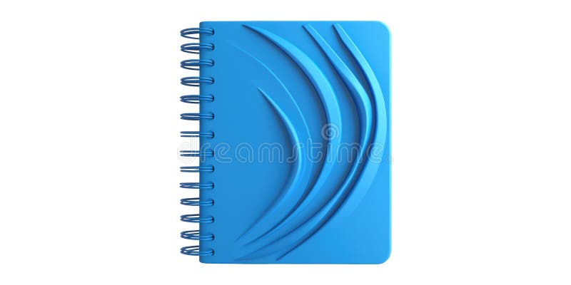 Blue Spiral Notebook with Abstract Cover Design Isolated on Transparent ...