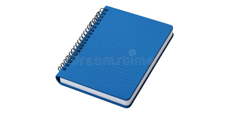 Blue Spiral Notebook 3D Isolated on Transparent Background Stock Photo ...