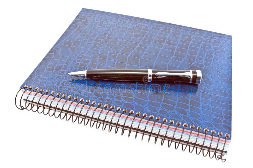 Blue Spiral Notebook with Pen Stock Photo - Image of blue, assorted ...