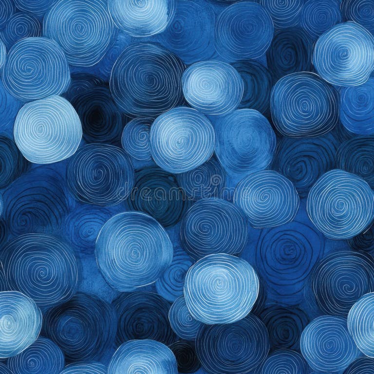 Blue Spiral Pattern Background with Abstract Circular Designs in ...