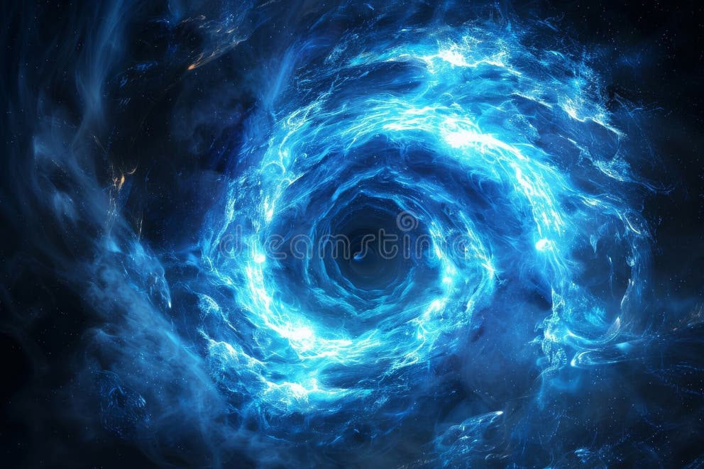 A Blue Spiral in Space with Stars and Clouds Stock Image - Image of ...