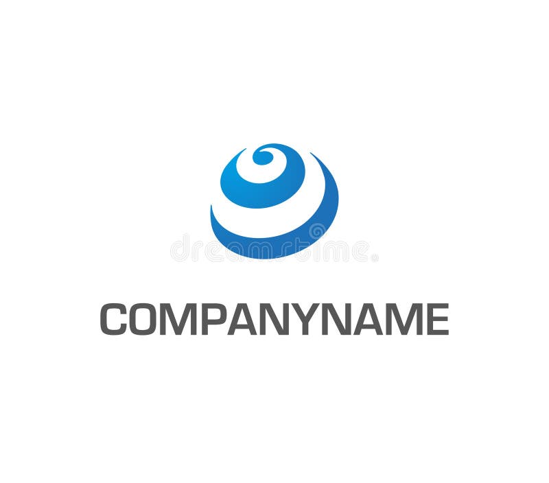 Blue Spiral on Sphere. Ready Logo Stock Vector - Illustration of ...