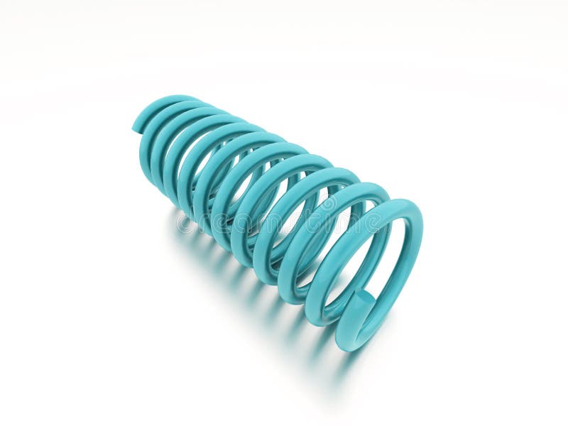 Blue Spiral String Rendered on White Stock Illustration - Illustration ...