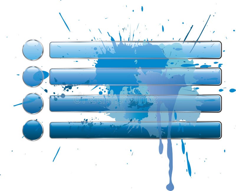 Blue web buttons long stock vector. Illustration of click - 9724706