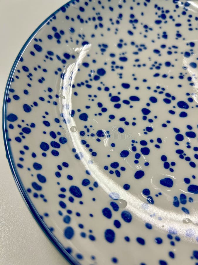 Blue Splash Pattern Ceramic Porcelain Plate Stock Image - Image of ...