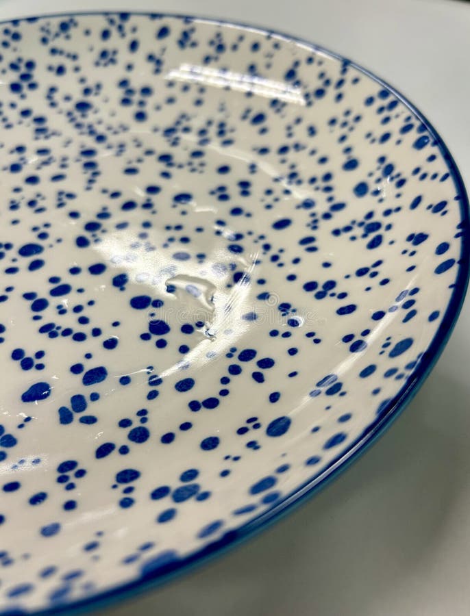 Blue Splash Pattern Ceramic Porcelain Plate Stock Photo - Image of ...