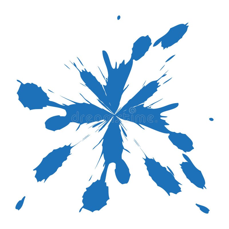 Blue Splash Shape. Paint Splatter Figure. Abstract Liquid Element ...