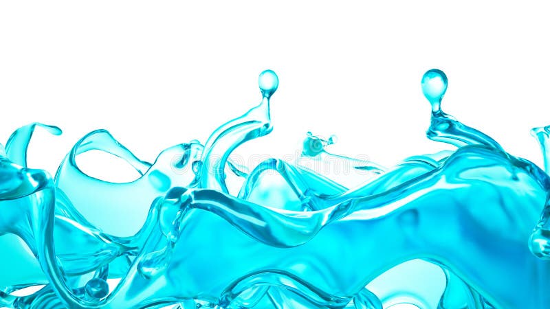 A Blue Splash of Water. 3d Illustration, 3d Rendering Stock ...