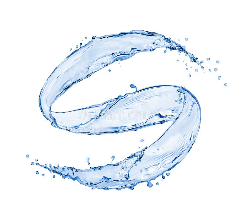 Blue Splashes of Water in a Swirling Shape Stock Image - Image of ...