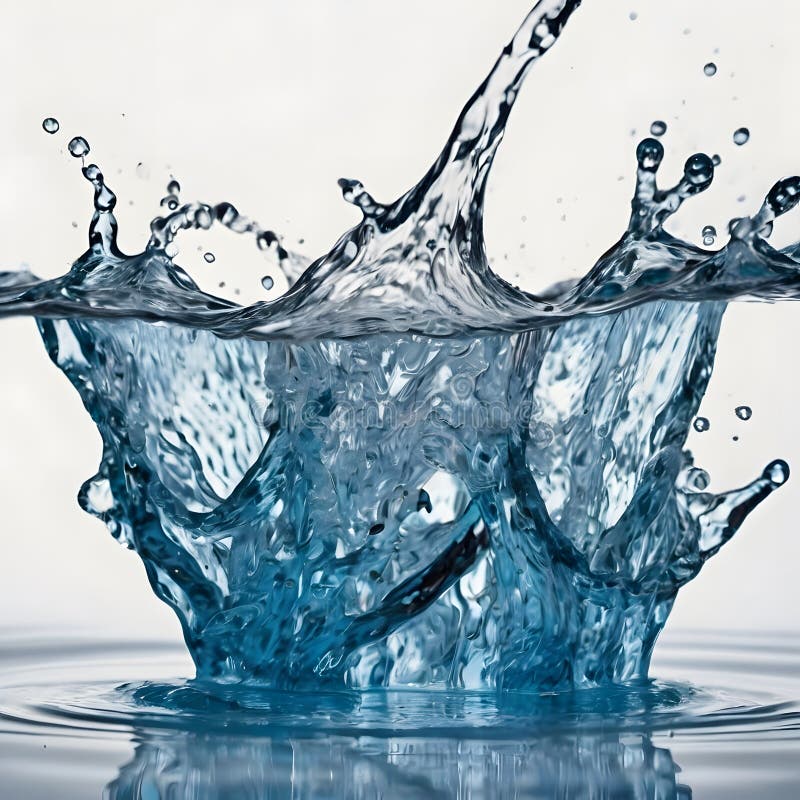 Blue Splashing Water on White Background. 3d Design Stock Image - Image ...