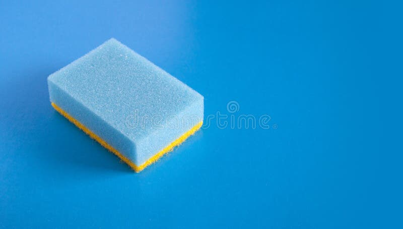Blue Sponge on Blue Background Stock Photo - Image of bathroom ...