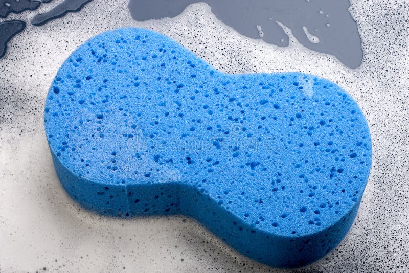 Blue Sponge for Cleaning stock photo. Image of object - 43442738