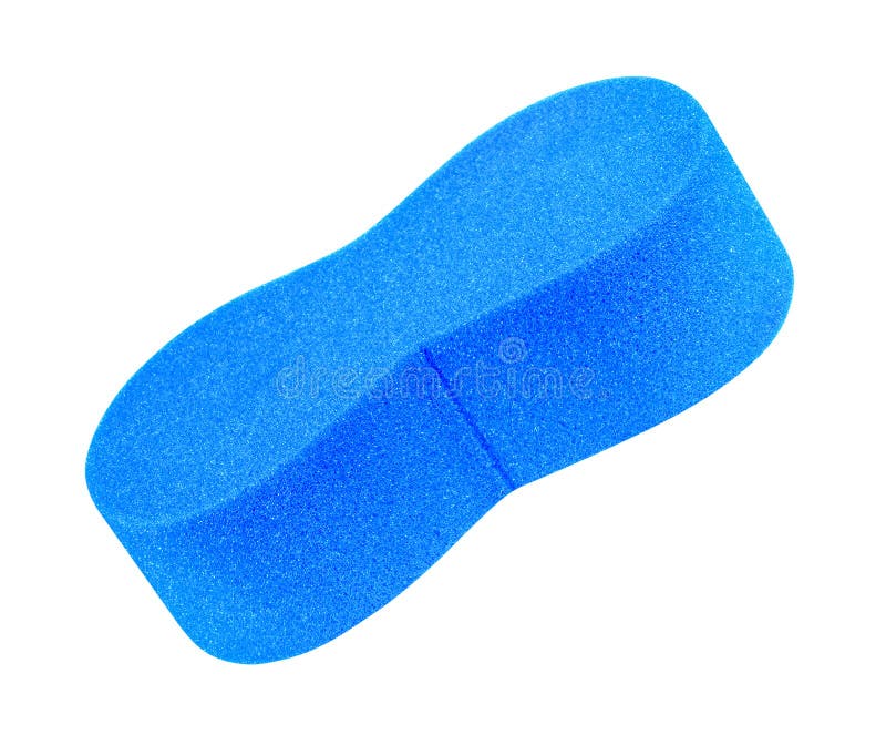 A Blue Sponge Isolated on White Stock Photo - Image of fluffy ...