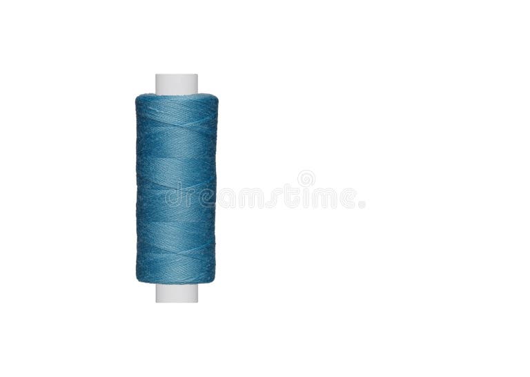 Blue Spool of Sewing Thread Isolated on White Background Stock ...