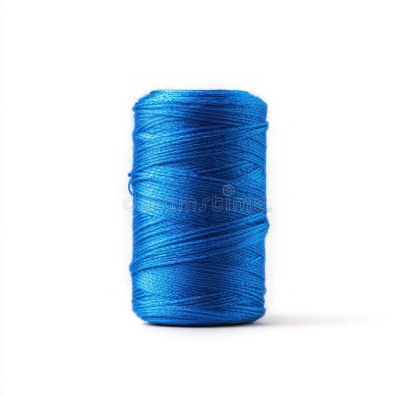 Blue Spool of Thread Isolated on White Background Stock Illustration ...
