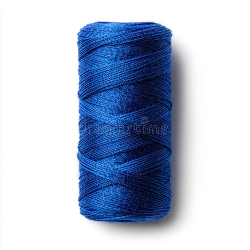 Blue Spool of Thread Isolated on White Background Stock Illustration ...