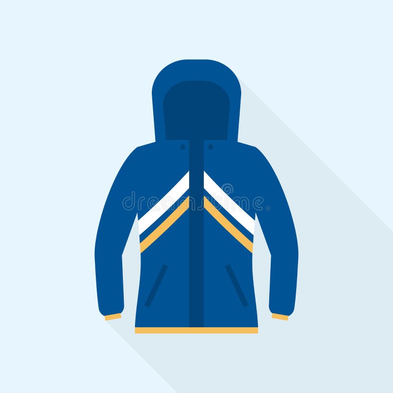 Blue Sport Jacket Icon, Flat Style Stock Vector - Illustration of ...