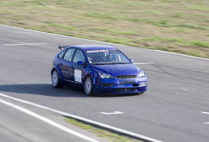 Racing Cars on a Racing Track Stock Photo - Image of prix, leadership ...