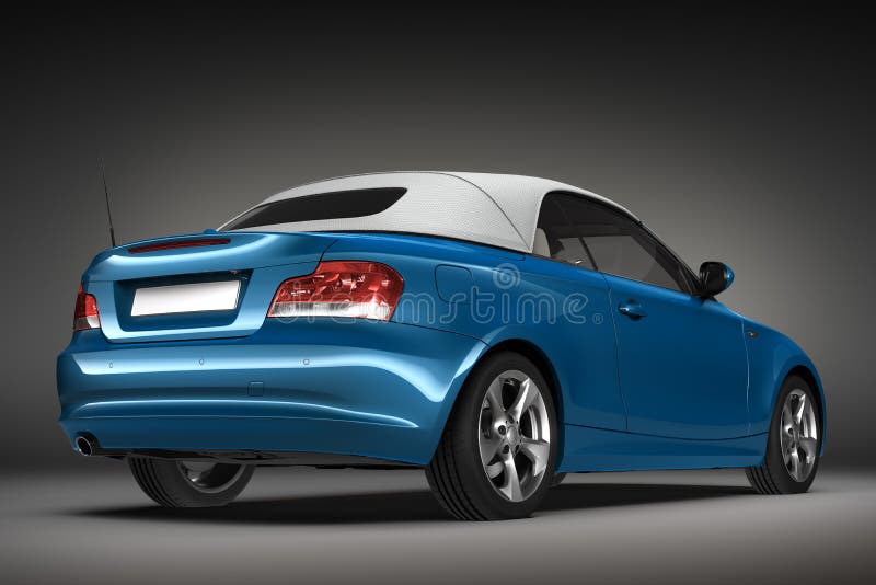 Blue Sports car. 3d render stock illustration. Illustration of fashion ...