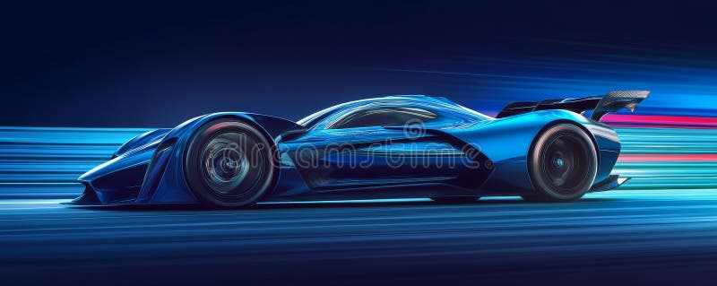 A Blue Sports Car on Blue Background. Generative AI. Stock Illustration ...