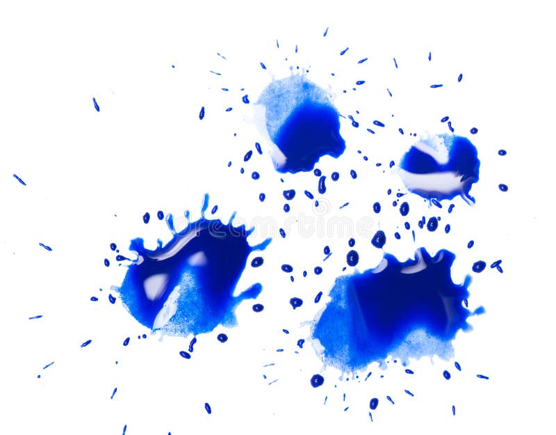 Blue Spot Blotch on White Background Stock Photo - Image of artistic ...