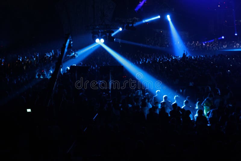 Blue spotlight on concert stock photo. Image of loud, celebration - 6375820