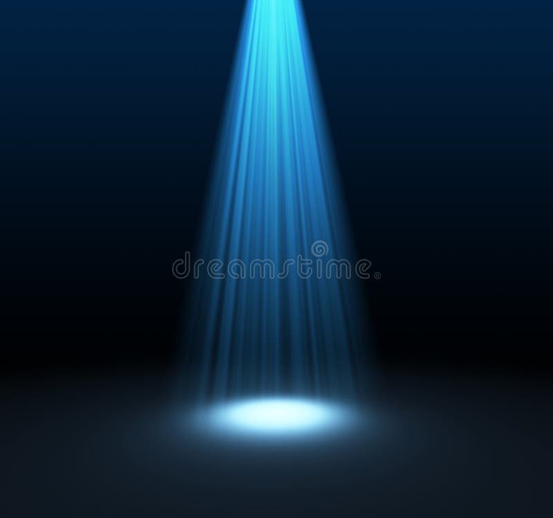 Blue Spotlight Isolated on Black Background in Technology Stock ...