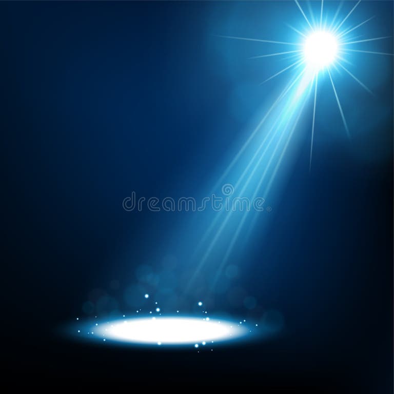Blue spotlight shining stock vector. Illustration of backdrop - 60004482