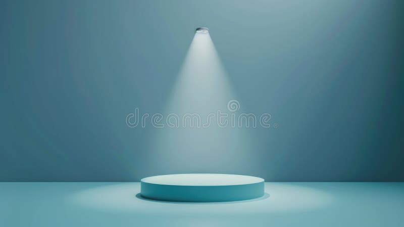 Blue Spotlight, Simple Blue Platform with Spotlight, Clean and Serene ...