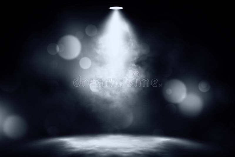 Blue Spotlight Smoke Studio Stock Photo - Image of nightlife, color ...