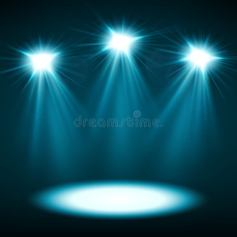 Blue Spotlights Shining with Sparkles Stock Vector - Illustration of ...