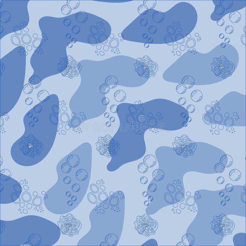 Blue Spots. Grunge Seamless Pattern. Vector Background with Abstract ...