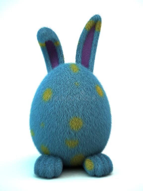 Blue Spotted Decorated Easter Egg Bunny Stock Illustration ...