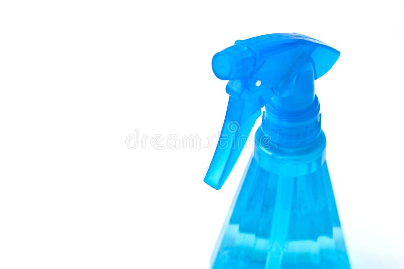Blue spray bottle stock image. Image of facing, plastic - 19642625