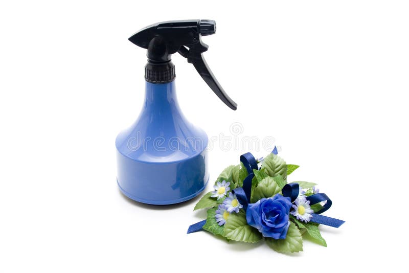 Blue spray bottle stock photo. Image of nozzle, black - 22828154
