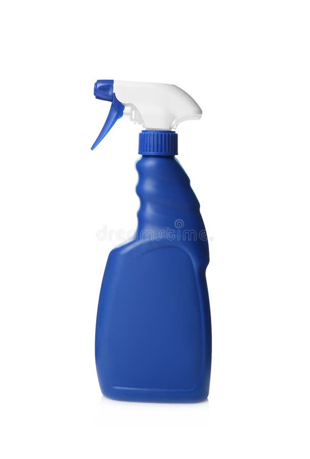Blue Spray Bottle of Cleaning Product Isolated on White Stock Photo ...