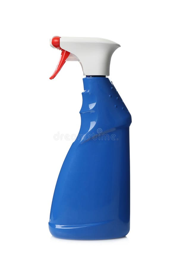 Blue Spray Bottle of Cleaning Product Isolated on White Stock Image ...