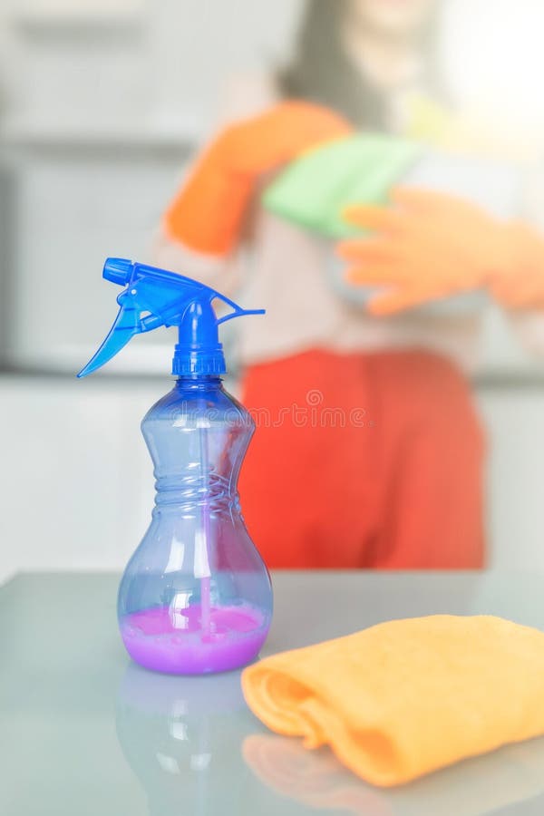Spray Bottle and Washing Sponge Stock Image - Image of banner, cleanse ...