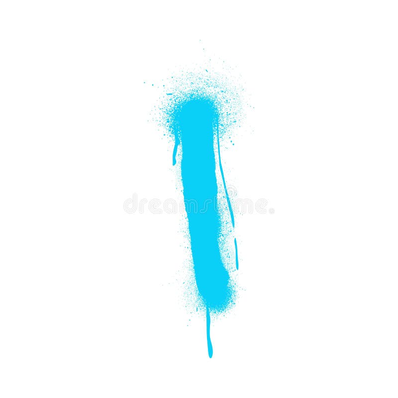 Blue Spray Paint Stripe with Ink Splatters Vector Shape, Graffiti ...