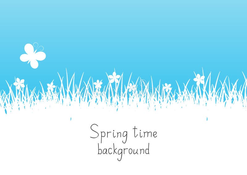 Blue Spring or Summer Seamless Pattern Stock Vector - Illustration of ...