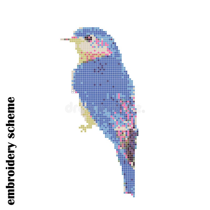 Pixel Bird Isolated Blue Background Stock Illustrations – 171 Pixel ...