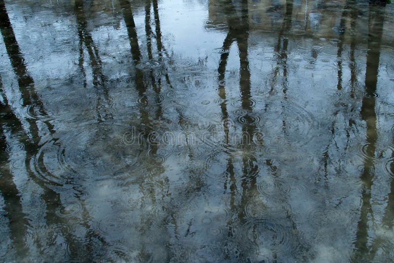 Bright Abstract Reflection of Building in Blue Water. Stock Image ...