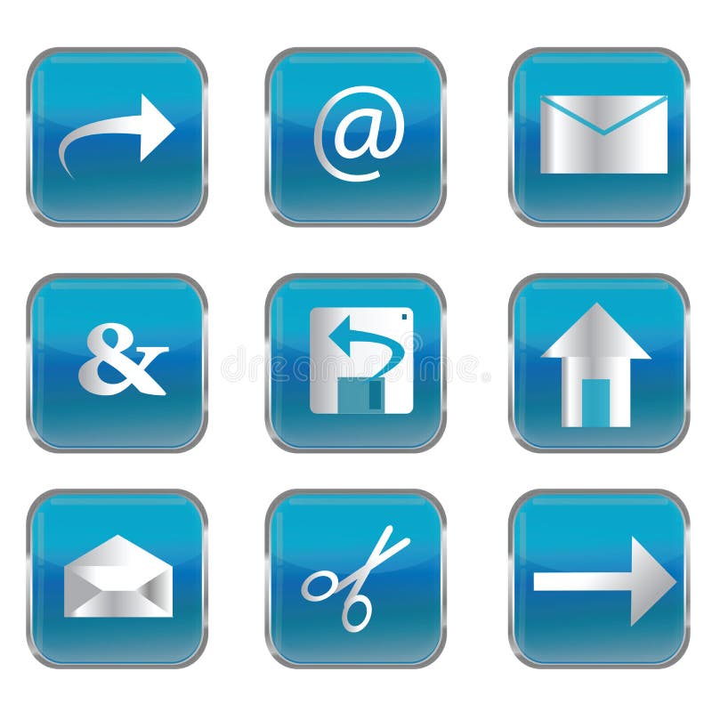 Web icons: dark blue 1 stock vector. Illustration of link - 680256