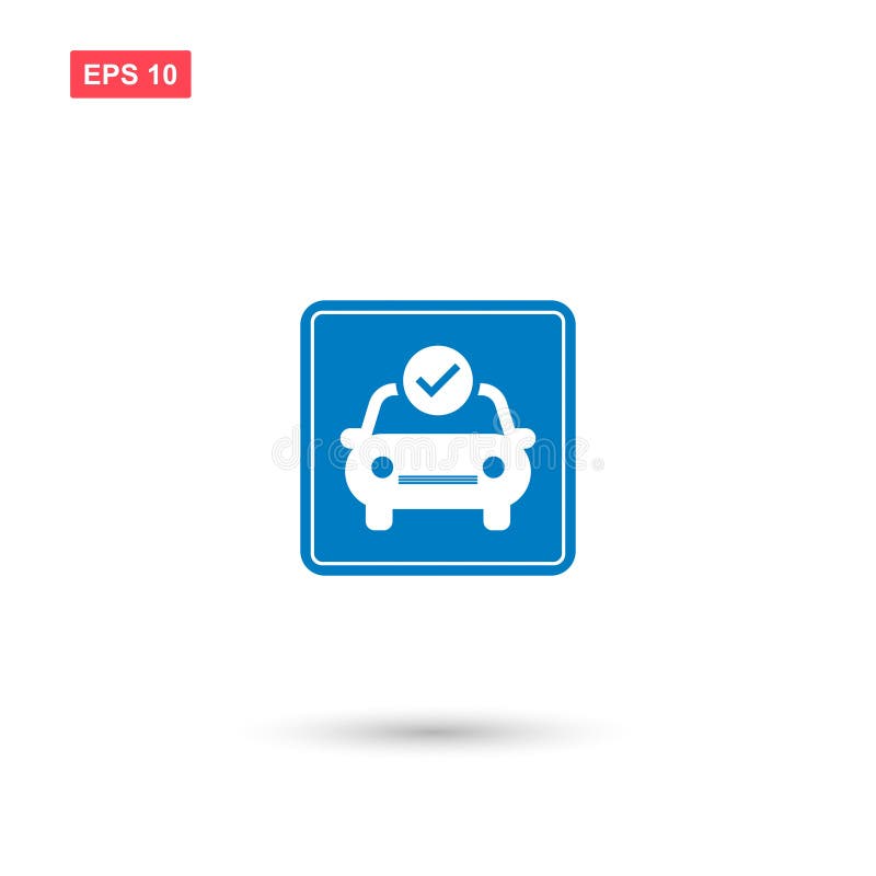 Blue Square Car Checkup Vector Sign Isolated Stock Vector ...