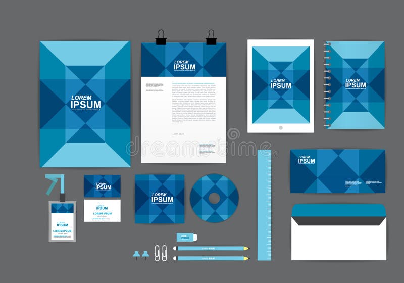 Blue and Square Corporate Identity Template for Your Business Stock ...