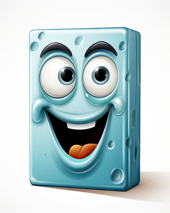 A Blue Square with Eyes and a Smile on it S Face. Generative Ai Stock ...